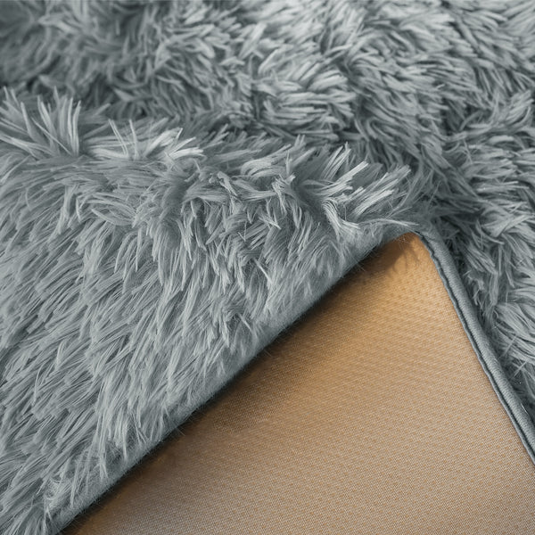 Home Republic Silver Shaggy Anti Slip Sponge Cushioned Rug – Linens Online