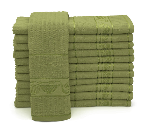Kitchen Trends Cooks Jacquard Olive Tea Towel – Linens Online