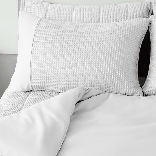 Velosso Waffle Woven White Duvet Cover Set – Linens Online