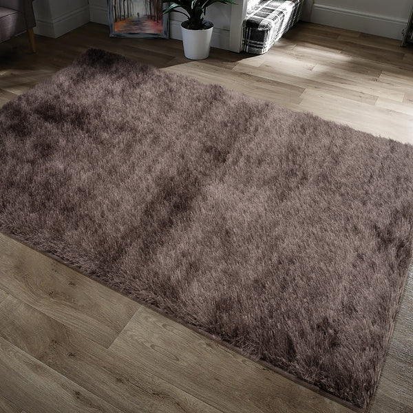 Home Republic Chocolate Brown Shaggy Rug | Linens Online