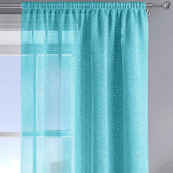 Velosso Alessandria Sparkle Teal Voile Panel | Linens Online