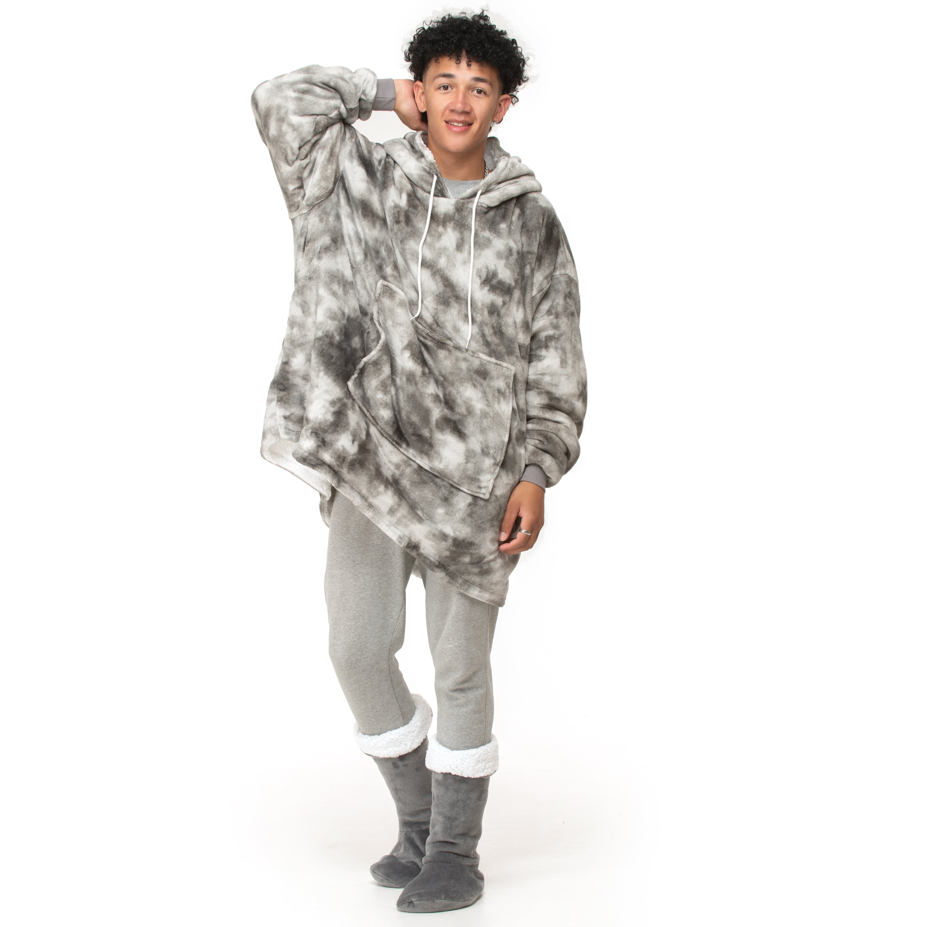 Velosso Grey Tye Dye Oversized Sweatshirt | Linens Online