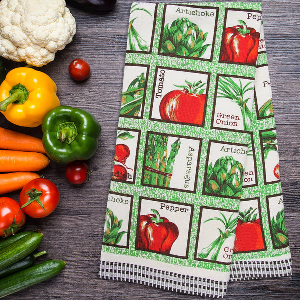 Kitchen Trends Printed Peppers Cotton Tea Towel | Linens Online
