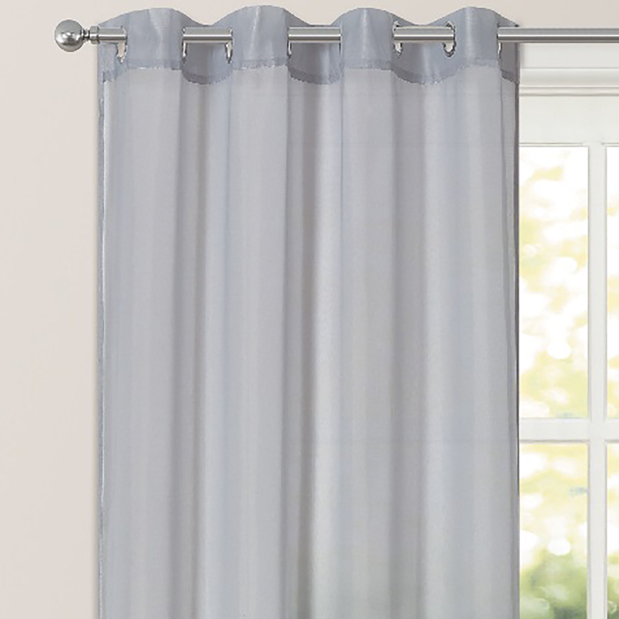 Velosso Riva Grey Eyelet Voile Panel | Linens Online