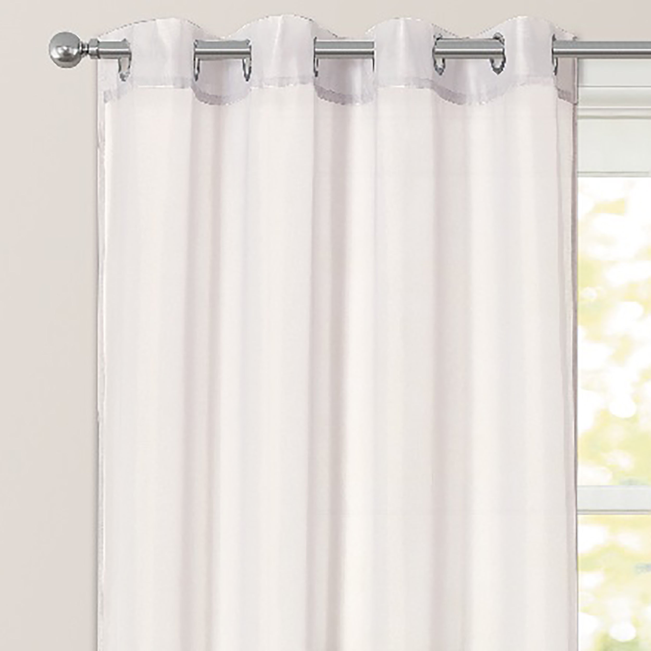 Velosso Riva White Eyelet Voile Panel | Linens Online